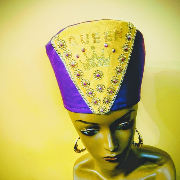 Handmade | Accessories | Elegant Purple And Gold Crown Hat | Poshmark